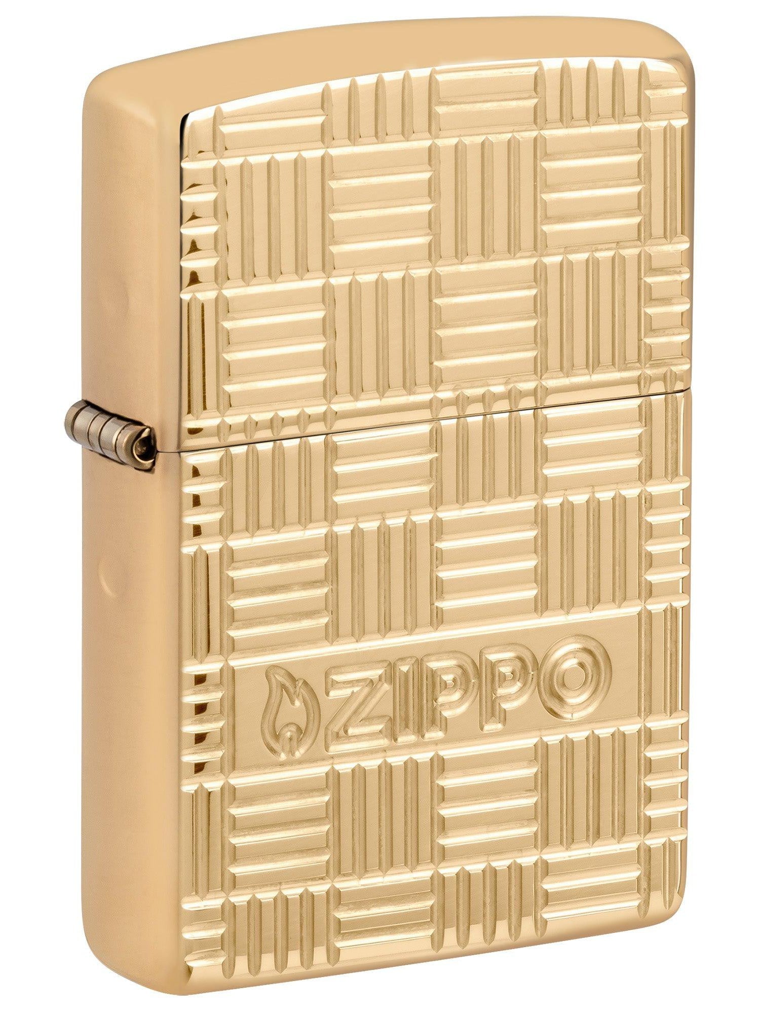 Zippo Lighter: Armor Deep Carved Zippo Design - High Polish Brass 4627